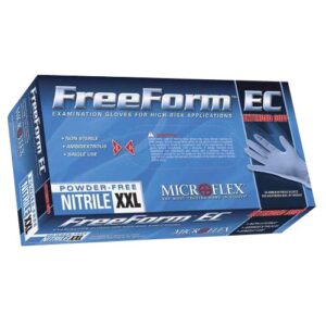 microflex ffe-775-xl blue nitrile freeform ec gloves, x-large (pack of 500)