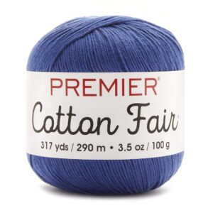 premier cotton fair yarn, blue iris