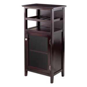 winsome alta wine cabinet, dark wood (92119)