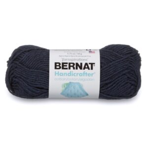 bernat handicrafter cotton solids yarn, 1.75 oz, gauge 4 medium, 100% cotton, indigo