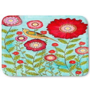 dia noche designs, bath and kitchen floor mats, large 36 x 24 in, mfbm-sascaliaredflowers2