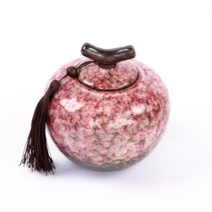 oneworld memorials pet branch ceramic funeral pet cremation urn for memorials - holds up to 30 cubic inches of ashes - small sakura pink