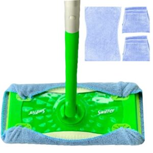 synonymous compatible reusable swiffer pads for use with swiffer sweeper and swiffer bissell steamboost - replacement for wet swiffer pads and swiffer dry pads (6 pack compatible swiffer mop pads)