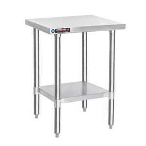 food prep stainless steel table - durasteel 30 x 18 inch commercial metal workbench with adjustable under shelf - nsf certified - for restaurant, warehouse, home, kitchen, garage