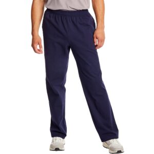 hanes essentials sweatpants, men’s cotton jersey pants with pockets, 33”, navy, x-large