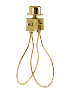 creative hobbies® lamp shade light bulb clip adapter clip on with shade attaching finial top - gold