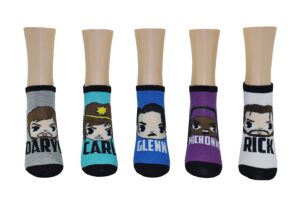 the walking dead lowcut socks (5 pair) - novelty gift low cut socks - fits ladies shoe size 4-10