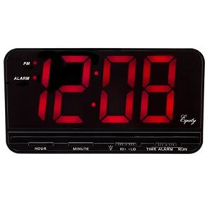 equity 30401 3" red led electric alarm clock, x-large