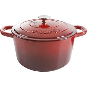 crock-pot artisan round enameled cast iron dutch oven, 7-quart, scarlet red