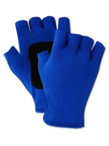 magid atv202l fingerless gel palm padded impact glove, large, blue (one pair), left & rigth hand