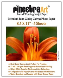 8.5" x 11" canvas textured premium inkjet photo paper - 5 sheets