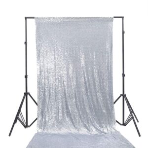 trlyc 4ft7ft silver sequin photo backdrop ceremony background shimmer curtain for wedding