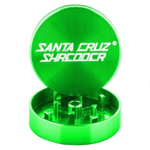 santa cruz shredder metal herb grinder knurled top for stronger grip 2-piece small (mini) 1.7" (green)