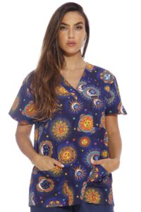 just love 216v-20-2x women's scrub tops/holiday scrubs/nursing scrubs