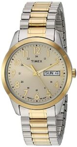 timex men's tw2p67400 south street sport two-tone/champagne extra long stainless steel expansion band watch