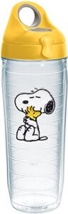 tervis peanuts best buddies collection snoopy woodstock house made in usa double walled insulated tumbler travel cup keeps drinks cold & hot, 24oz water bottle, felt