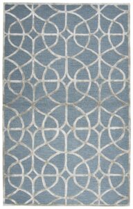 rizzy home | me319a | monroe collection | wool/viscose area rug | 8' x 10' | denim/gray trellis