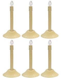 creative hobbies® electric candolier indoor christmas candle lamp, ivory plastic with clear c7 light bulb - pack of 6