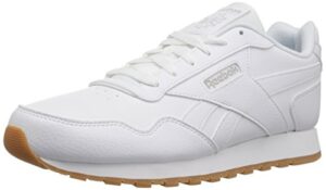 reebok women's classic harman run sneaker, white/gum, 9