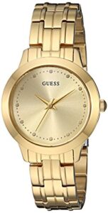 guess classic slim gold-tone stainless steel bracelet watch. color: gold-tone (model: u0989l2)