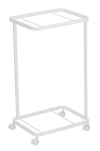 yamazaki home steel cart for tower laundry basket wagon, white