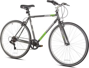 kent international front runner hybrid bike - 700c - city bike with 7 speed drivetrain, lightweight alloy wheels, and height adjustable seat post and stem - great for women and men ages 14+