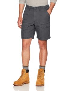 wrangler authentics men's canvas utility hiker short, anthracite, 33