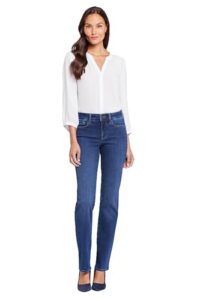 nydj women's petite size marilyn straight leg jeans, cooper, 4p