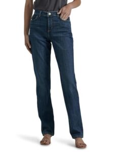 lee women’s instantly slims classic relaxed fit monroe straight leg jean, 14, ellis