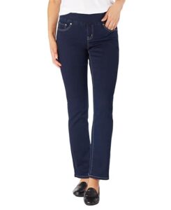 jag jeans women's peri mid rise straight leg pull-on jeans-legacy, ink, 4