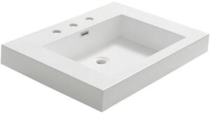 fresca potenza 28" white integrated sink/countertop