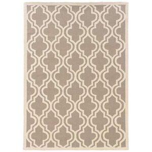 bowery hill 8' x 10' hand hooked quatrefoil wool rug in gray