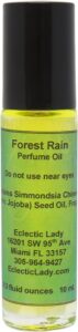 forest rain perfume oil, 0.3 oz portable roll-on fragrance with long-lasting scent, delightful essential oils and jojoba oil for daily use