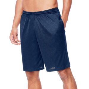 hanes sport men's mesh pocket shorts navy