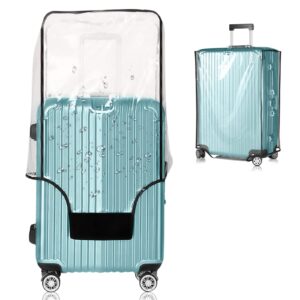 gigabitbest suitcase covers for luggage – clear pvc suitcase cover protectors, full-thicken transparent waterproof sleeve with large velcro for 19"-20" wheeled suitcases