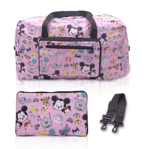 mickey minnie foldable easy-to-carry travel bag for airplanes with adjustable strap - random color