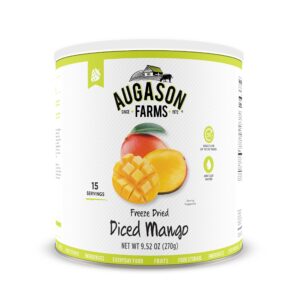 augason farms freeze dried diced mango 9.52 oz no. 10 can