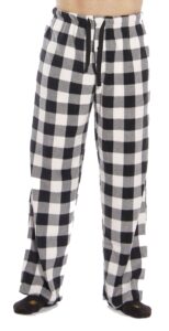 #followme 45902-1b-l polar fleece pajama pants for men/sleepwear/pjs, white buffalo plaid, large