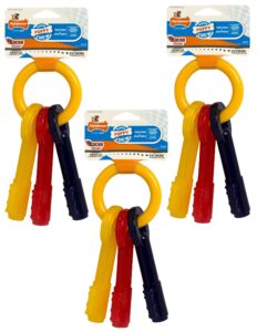 nylabone just for puppies key ring bone puppy dog teething chew toys - size medium