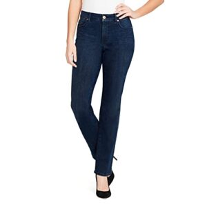 bandolino women's mandie signature fit 5 high rise jean regular, nightfall, 16