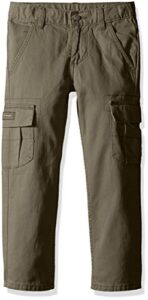 wrangler authentics boys’ classic cargo pant, olive, 14