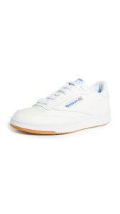 reebok men's club c 85 fashion-sneakers, white/royal-gum, 9