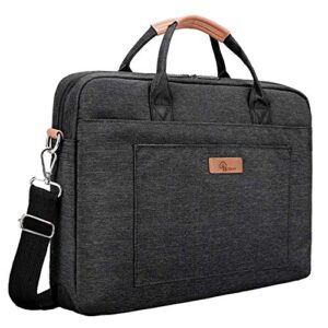 e-tree laptop bag, 13.3 inch shockproof padded laptop case briefcase computer bag messenger bag work bag 13-14 inch for men women black