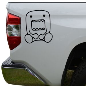 rosie decals jdm cute domo kun monster japanese die cut vinyl decal sticker for car truck motorcycle window bumper wall decor size- [6 inch/15 cm] tall color- matte black