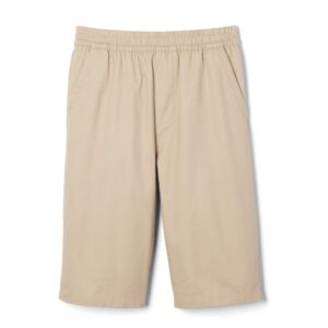 french toast boys' little pull on stretch short, khaki, 4