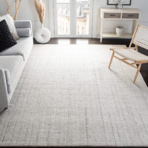 safavieh abstract collection area rug - 8' x 10', light grey, handmade wool & viscose, ideal for high traffic areas in living room, bedroom (abt141e)