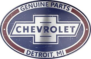 genuine parts chevrolet detroit michigan metal nostalgia sign