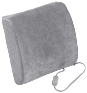 drive medical comfort touch heated lumbar support cushion, gray