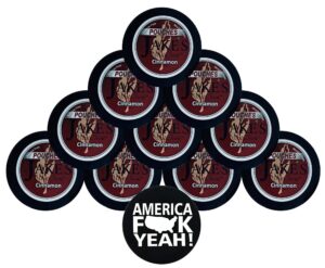 jake's mint chew cinnamon pouch 10 cans with dc crafts nation skin can cover - america