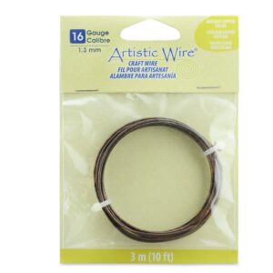 artistic wire, 16 gauge tarnish resistant colored antique copper craft wire, antique brass color, 10 ft